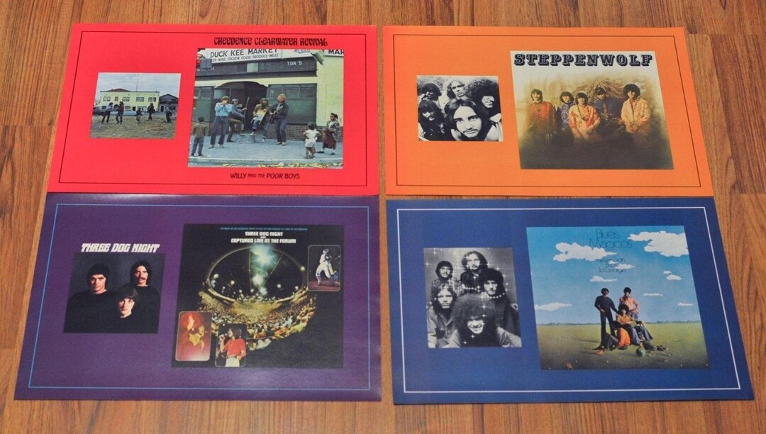 4 Classic ROCK Vintage BOOK Covers Poster CCR Three Dog Night Blues ...
