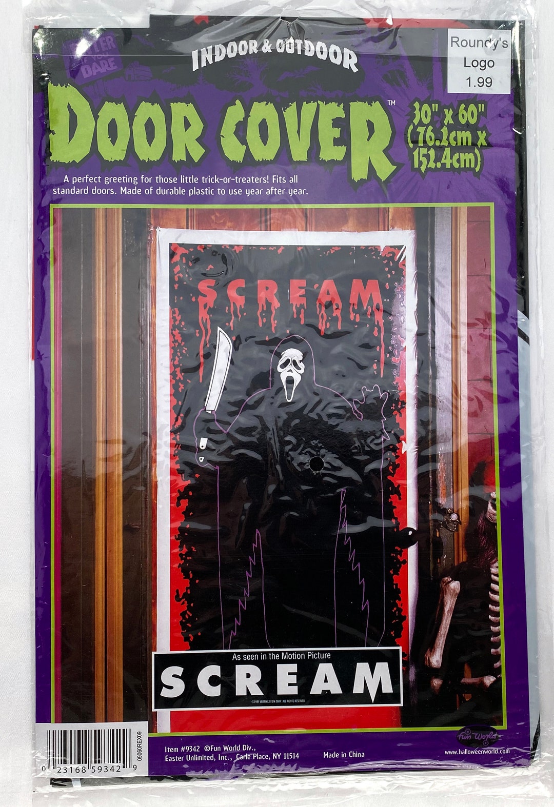 SCREAM 2 3 4 5 Vintage Ghostface Huge Door Cover Banner Poster 1997 Fun ...