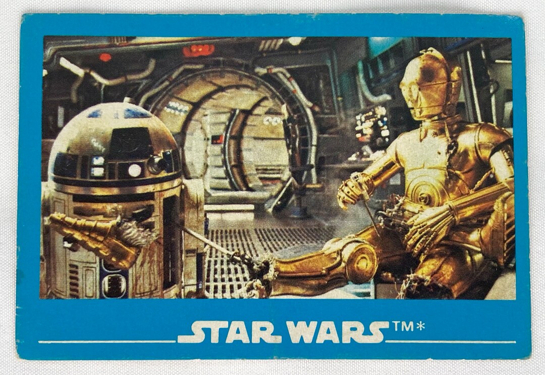 1984 STAR WARS Kellogg's Series Sticker Trading Card C-3PO R2-D2 Blue ...