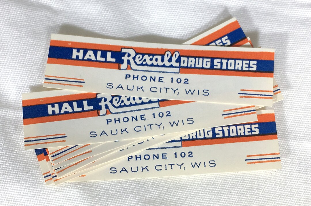 12 Old Antique Vintage Label B REXALL Hall Drug Store SAUK - Etsy