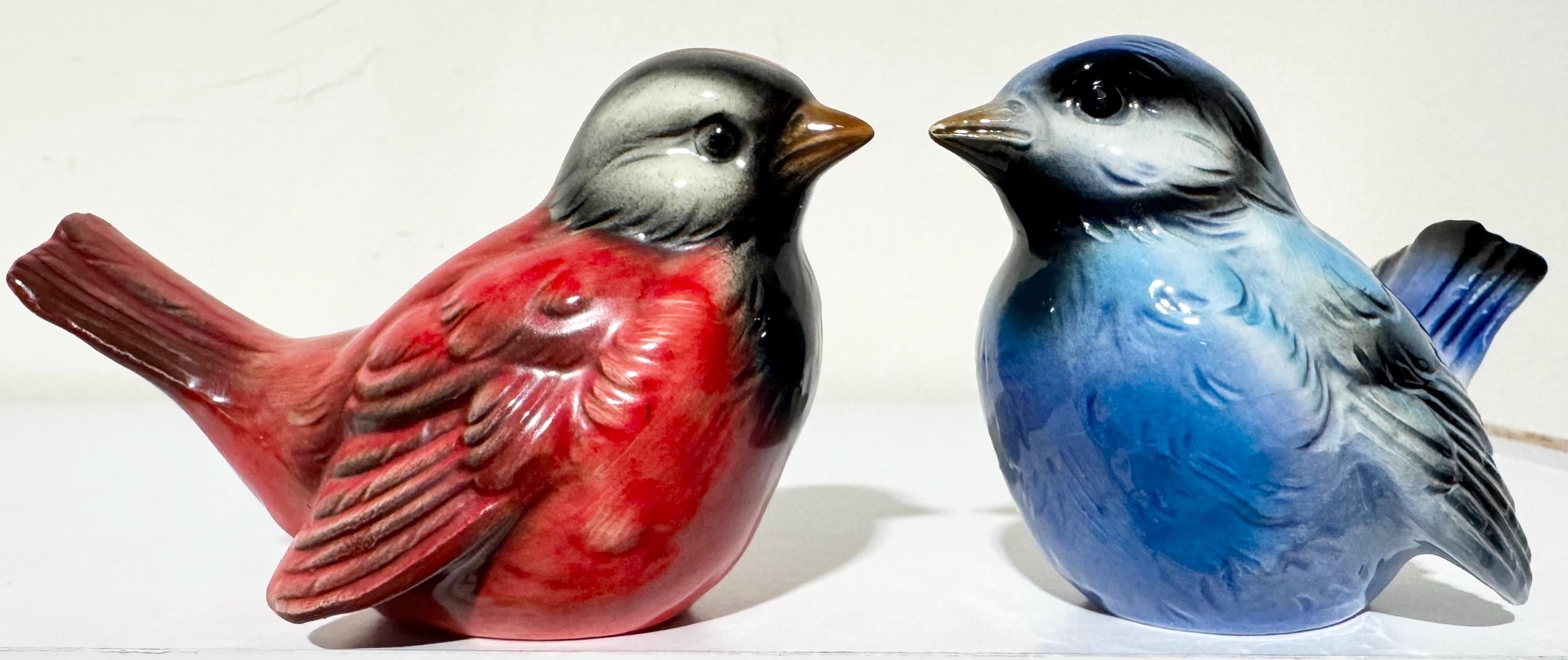 Vintage Goebel Red Cardinal & Blue Bird Figurines Porcelain W Germany 3 ...