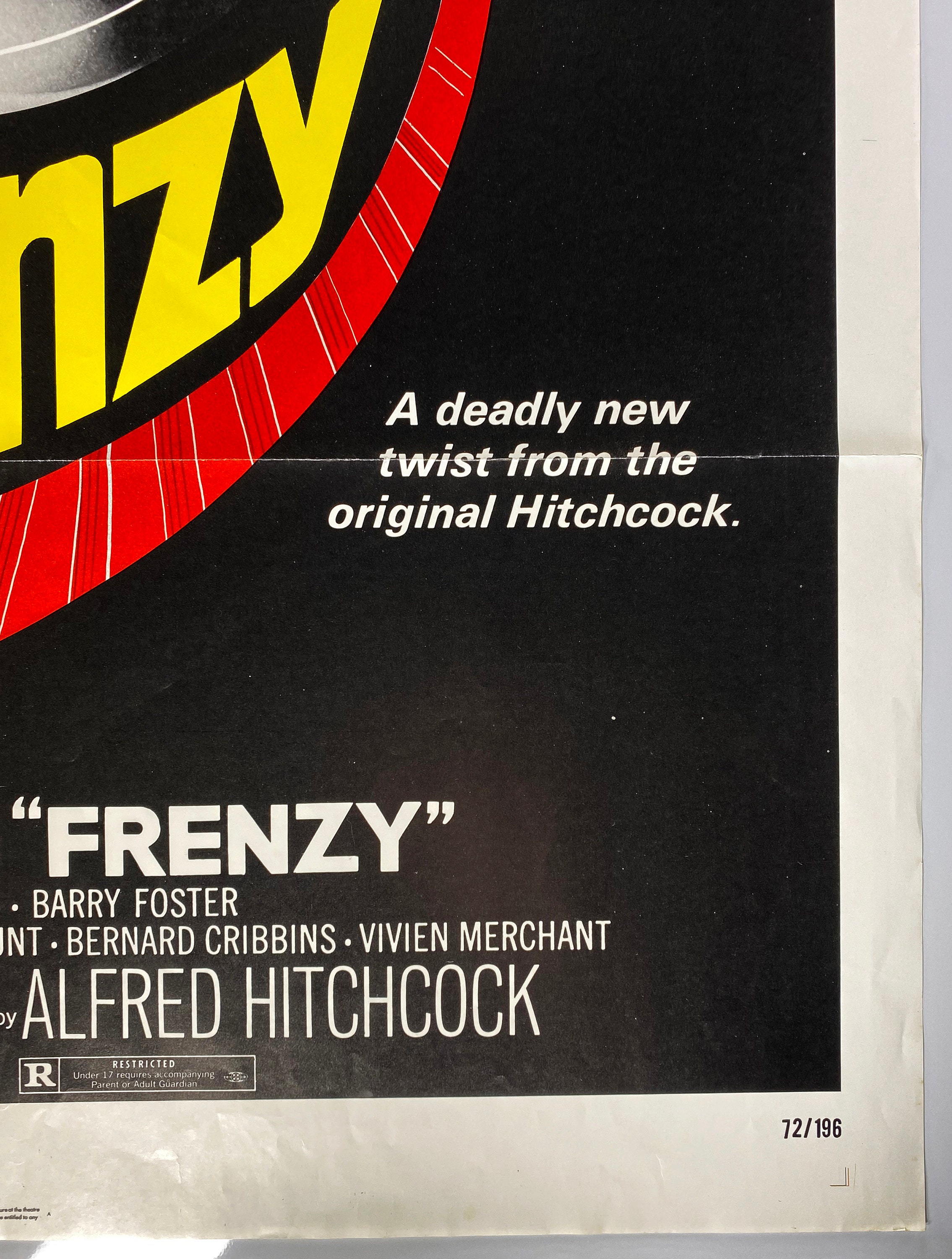 1972 Alfred HITCHCOCK'S FRENZY Movie Poster One Sheet - Etsy