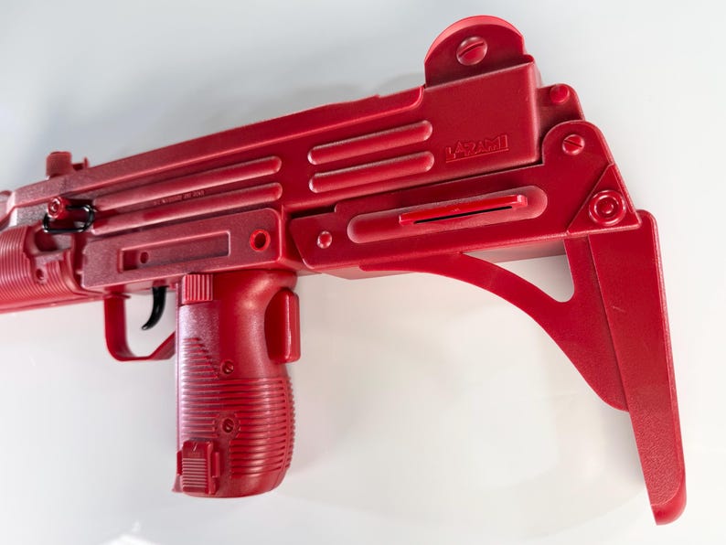 Vintage Red LARAMI Z-MATIC UZI Toy Cap Gun Plastic 24" Cosplay Costume ...
