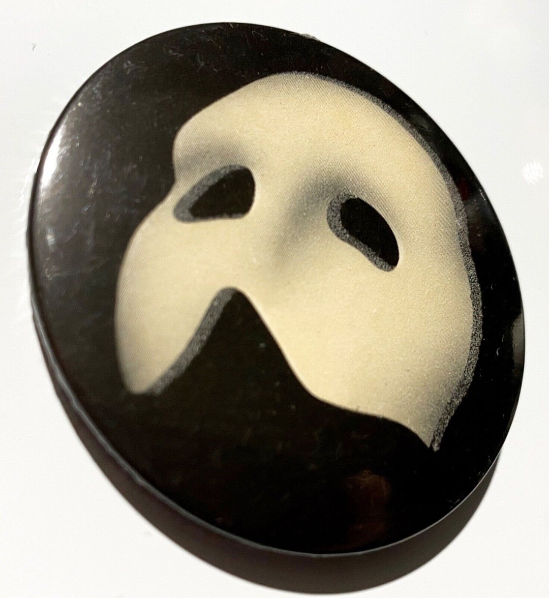 Vintage PHANTOM of the OPERA MASK Button Pin Pinback Glow in the Dark ...