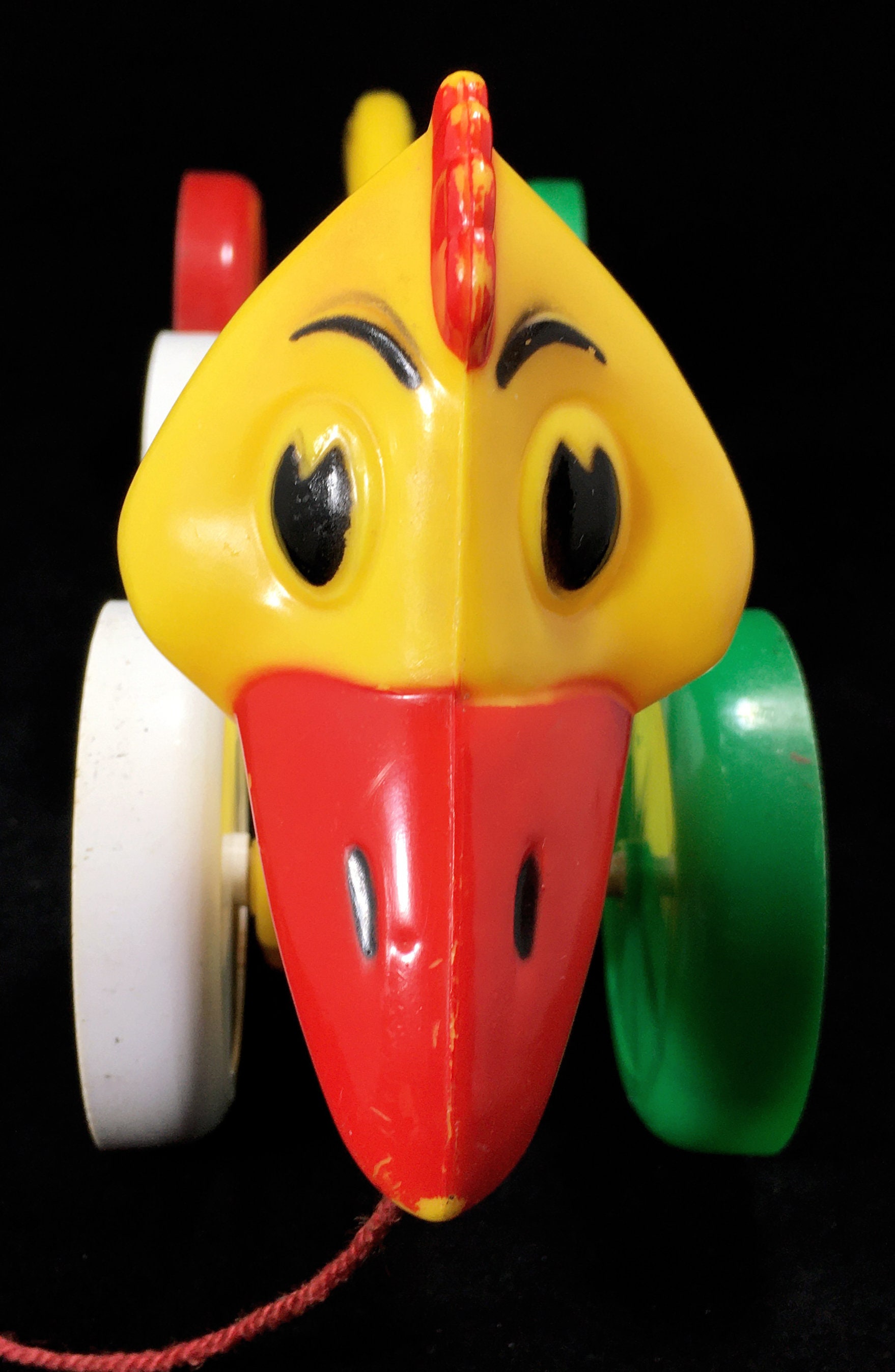 KUSAN Vintage Child's Plastic Pull Toy ROOSTER CHICKEN on - Etsy