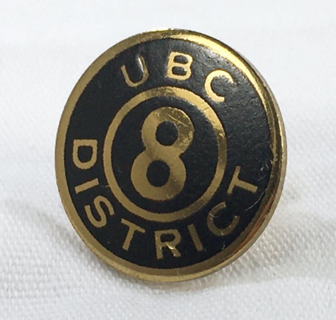 UBC 8th District Carpenters Union Vintage Enamel Lapel Pin Hat Tack Tie ...