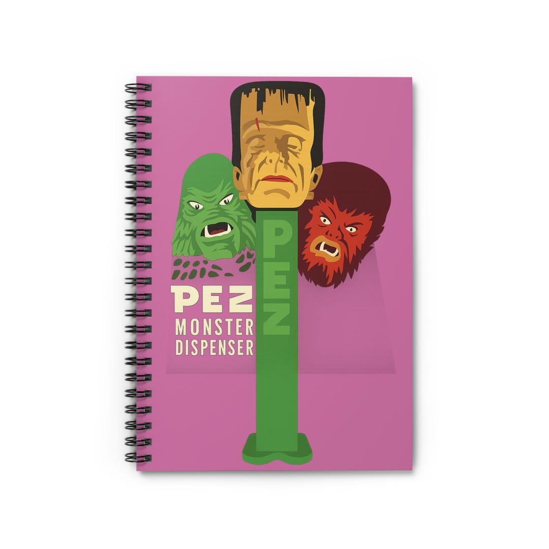 Pez Monster Dispenser Spiral Notebook Halloween Frankenstein Mummy ...