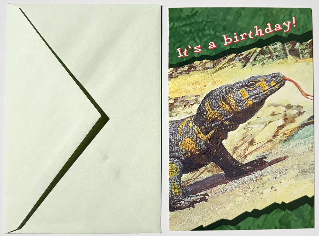 1997 USPS PALEOSANIWA Dinosaur Birthday Greeting Card W/ Envelope NOS ...