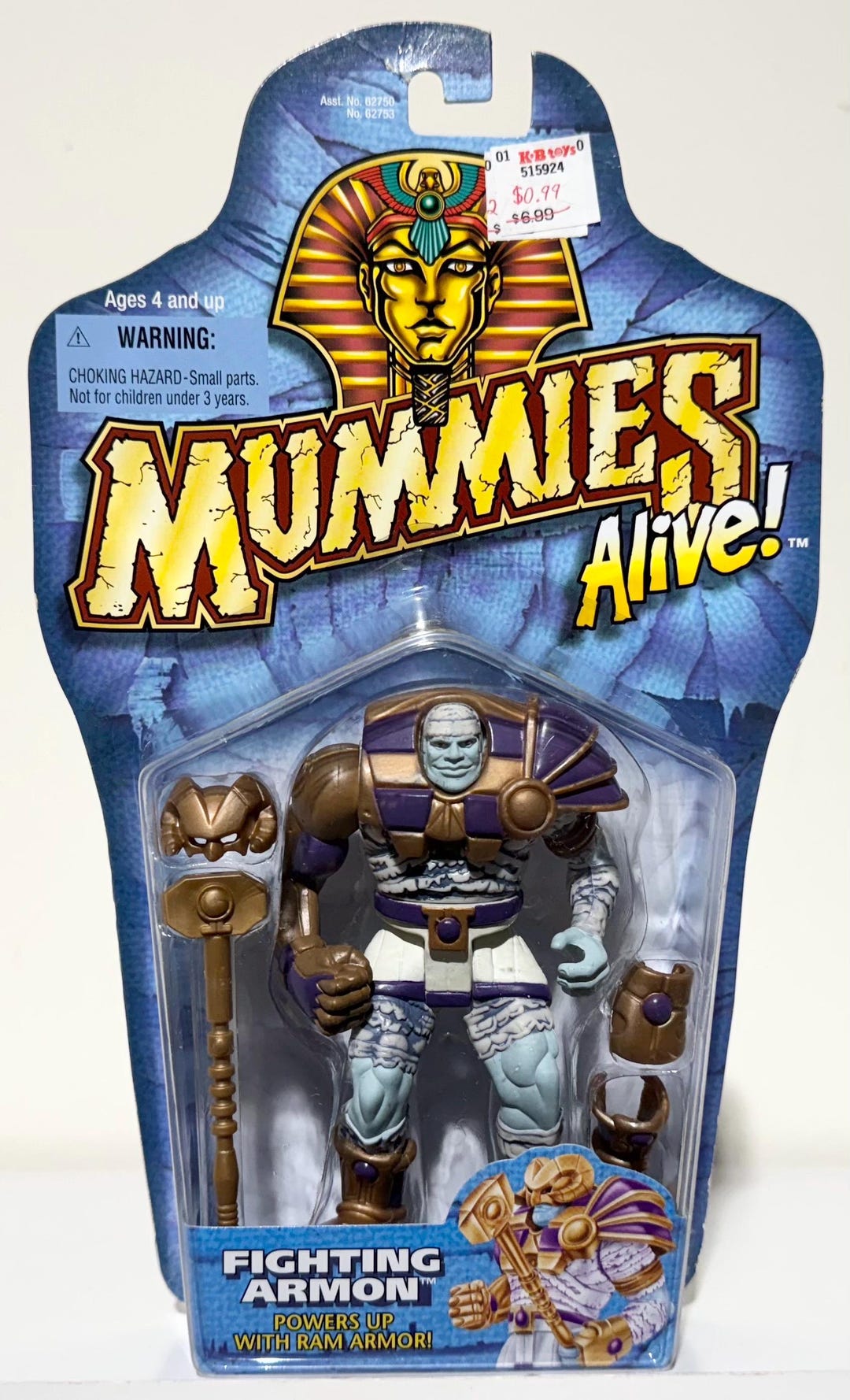 1997 Mummies Alive Fighting Armon Powers up Figure W/ Ram Armor Sealed ...