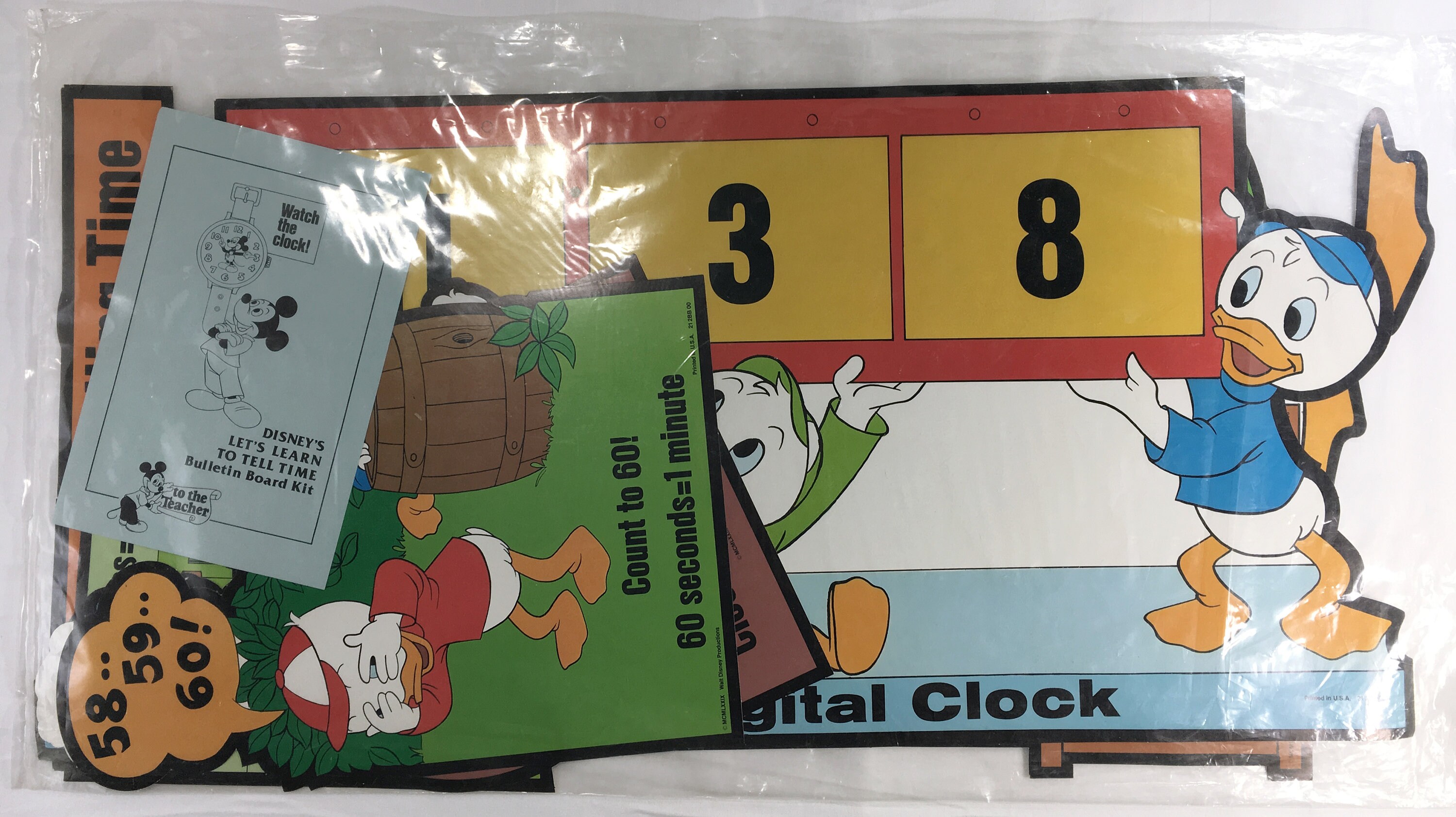 1979 DISNEY Vintage Let's Learn to Tell Time Bulletin Board Teacher ...