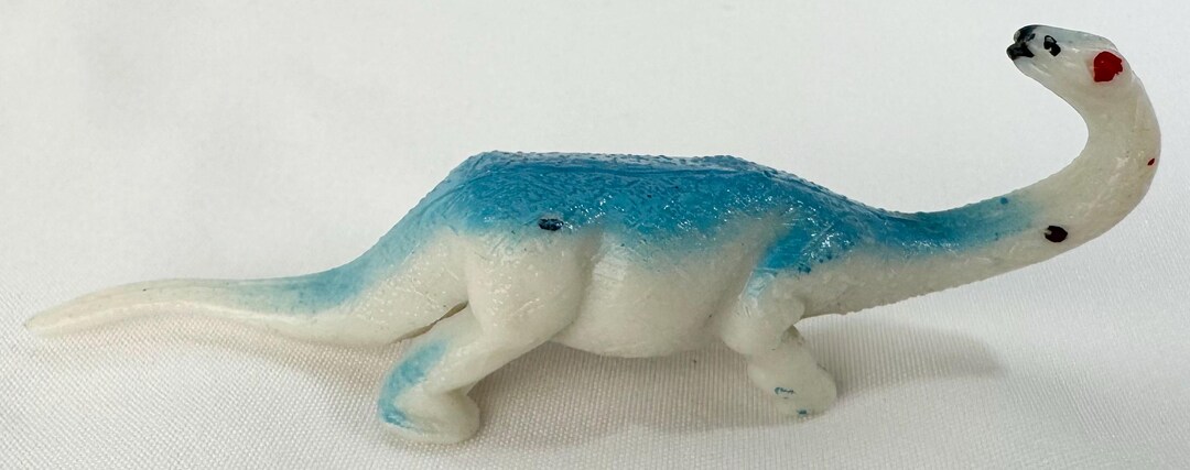 Chinasaur Dinosaur Mini Blue White Brontosaurus Figurine Plastic PVC ...
