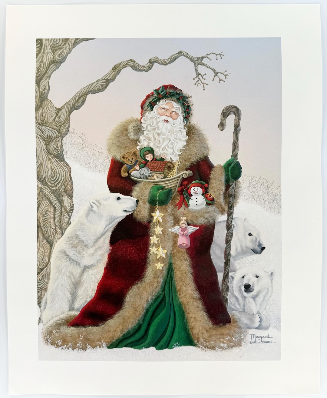 1995 Margaret Cobane Vintage Christmas Old World Santa Claus & Polar ...