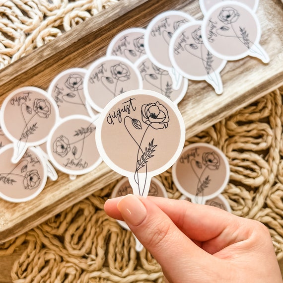 August Birth Month Flower Matte Sticker - Etsy