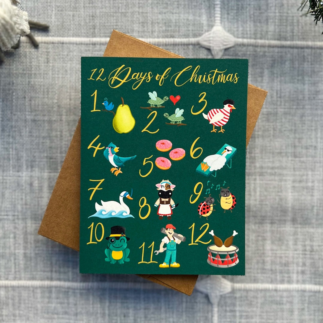 12 Days of Christmas Holiday Card | Christmas Card | Holiday Greeting ...