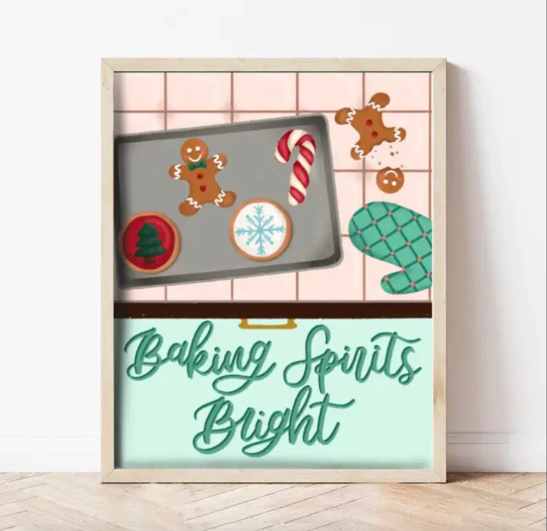 Baking Spirits Bright 8x10 Art Print | Christmas Gifts | Christmas ...