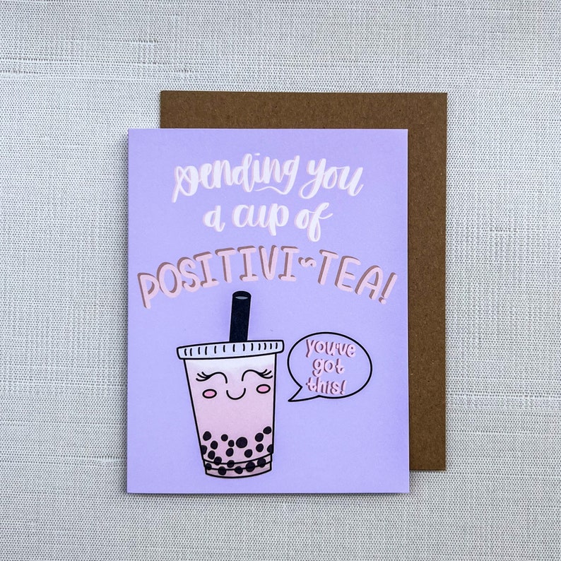 Sending You a Cup of Positivity Card Handmade Card - Etsy