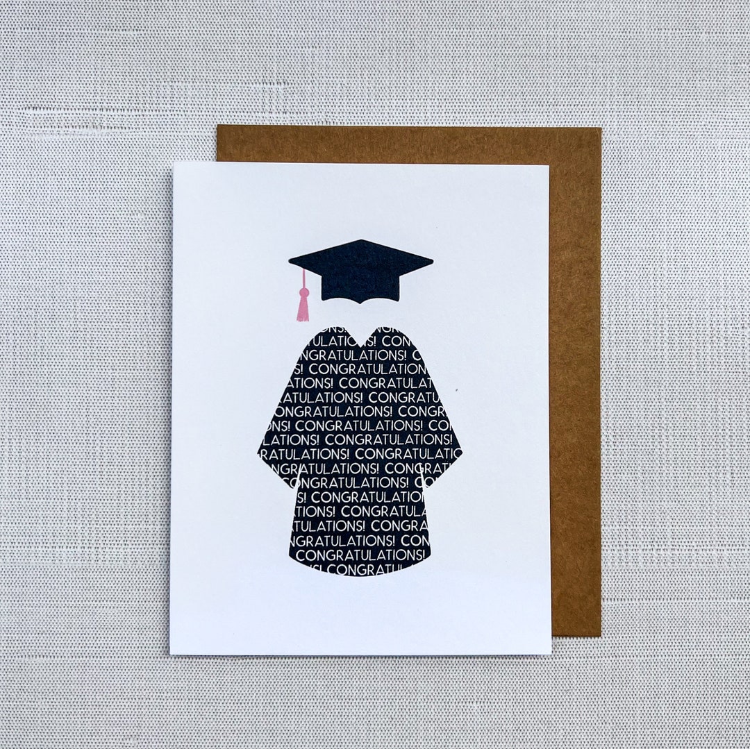 Congratulations Grad Cap & Gown Graduation Card | Grad Card | Card for ...