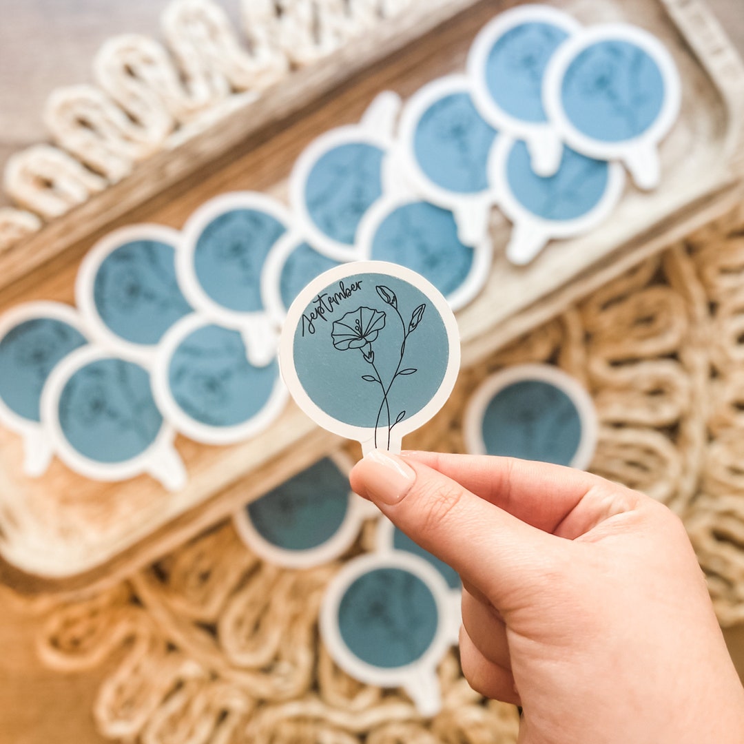 September Birth Month Flower Matte Sticker - Etsy