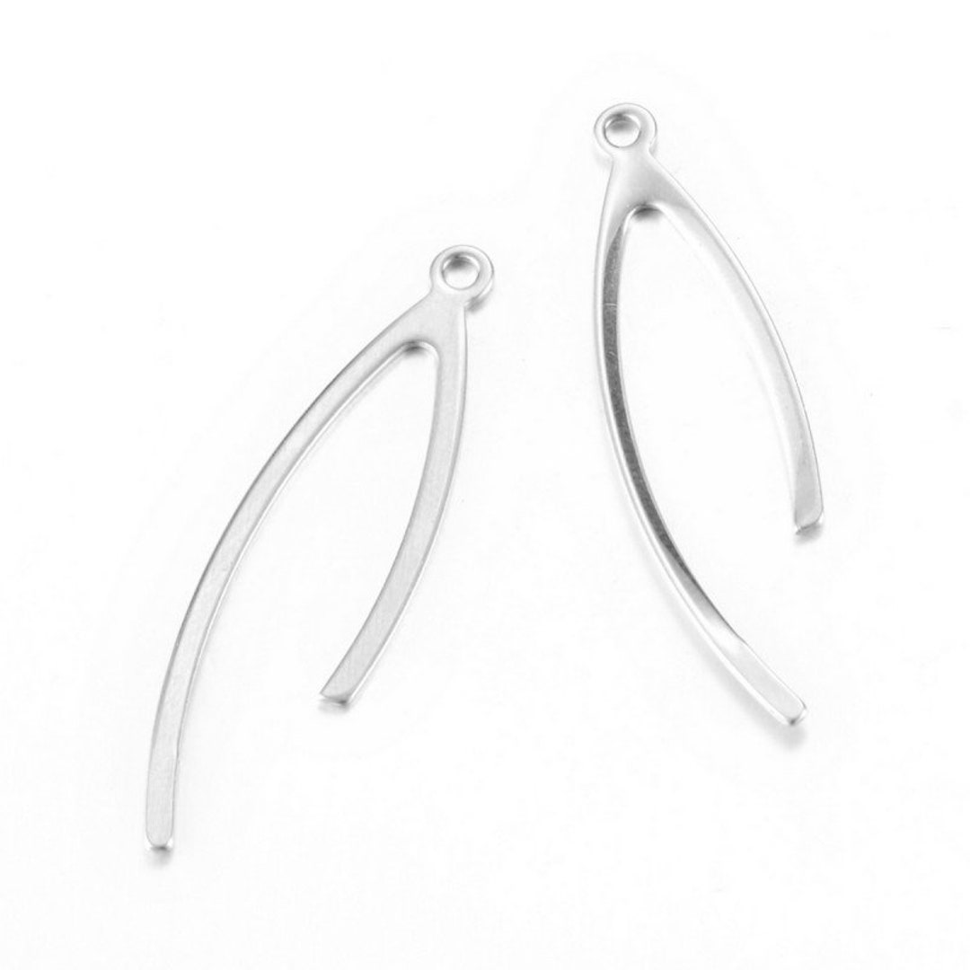 10 Stainless Steel Wishbone Charms 36.5 X 10 Mm - Etsy