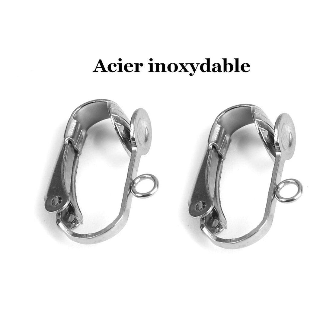10 Stainless Steel Earring Clips for Your Creations - Etsy