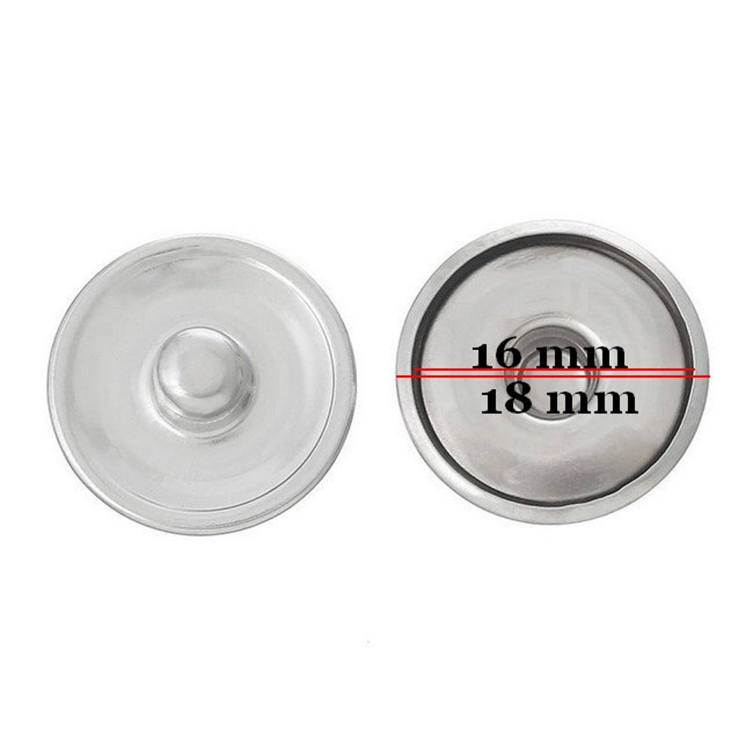 10 Matte Silver 18 Mm Snap Button Holders - Etsy