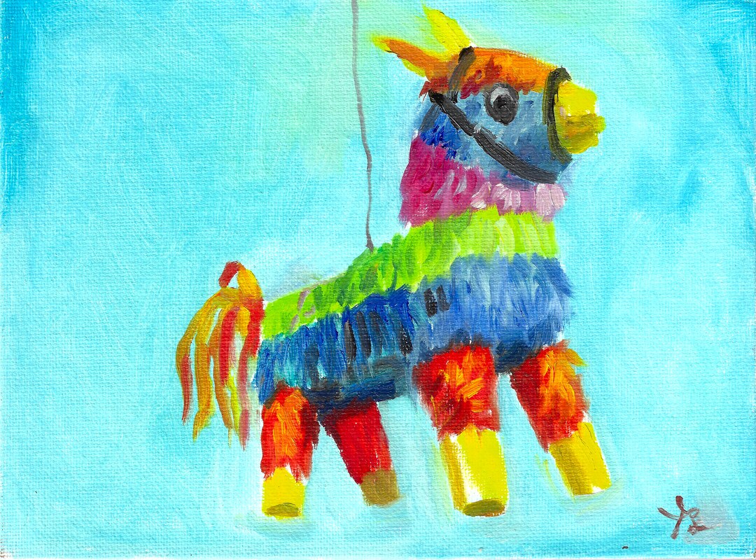 Piñata Original Oil Painting, Direct From the Artist - Etsy