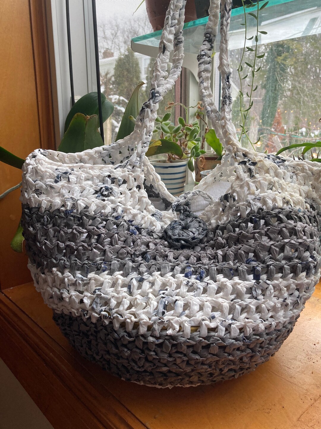 Handcrocheted Tote-upcycled Plastic Bags Make Durable, Strong Beautiful ...