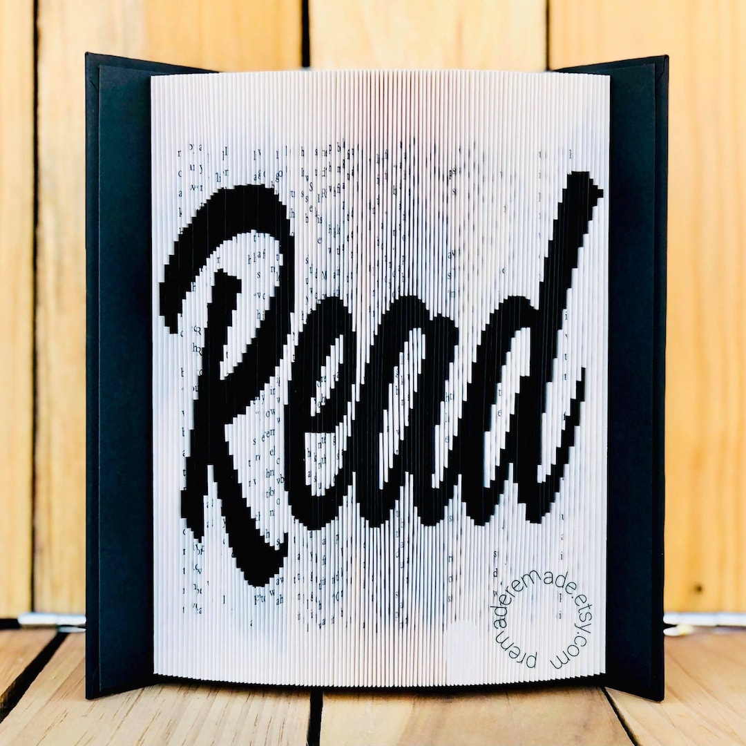 Read in Black Folded Book Art Made to Order - Etsy