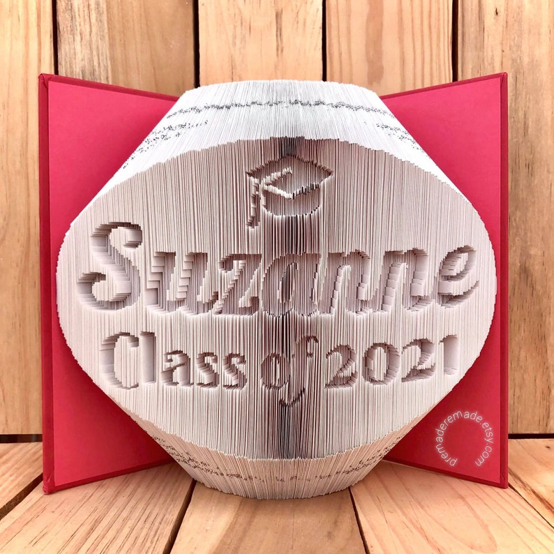 Custom Graduation Folded Book Art - Cap, Name, Class Of - Etsy