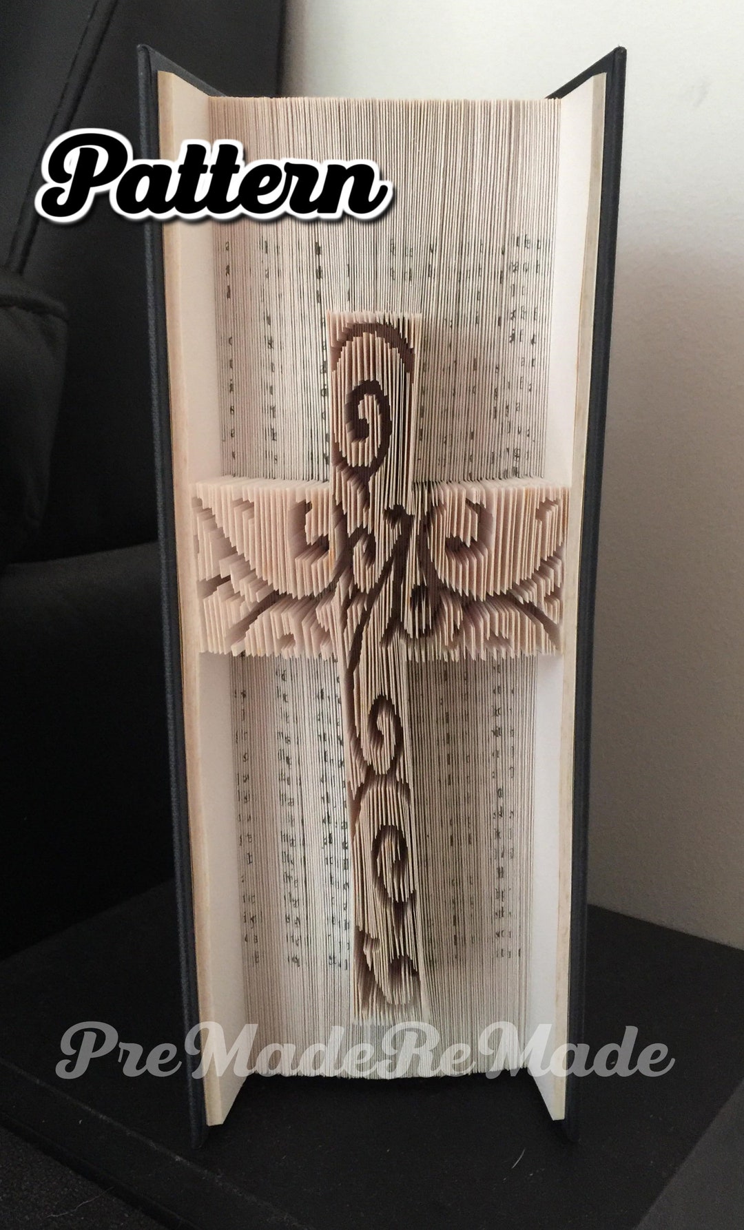 Beautiful Cross Folded Book Art Pattern Inverted Cut & Fold Instant ...