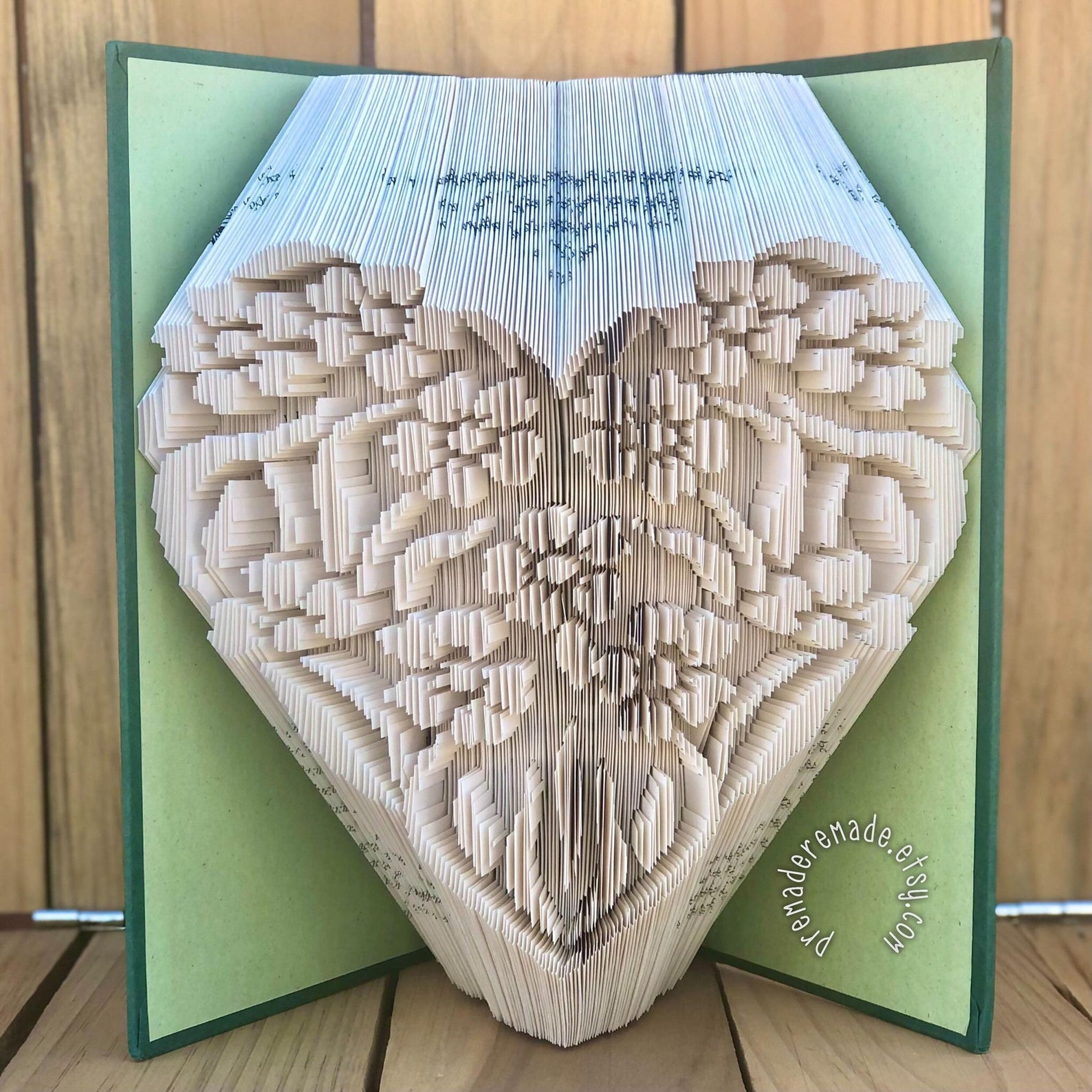 Floral Heart Folded Book Art Pattern Combination Fold - Etsy