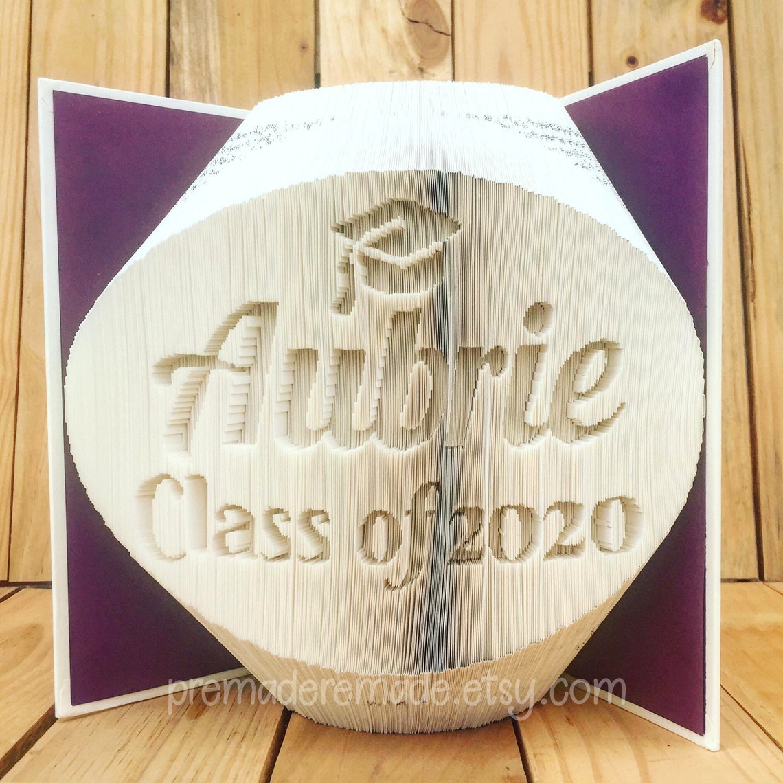 Custom Graduation Folded Book Art - Cap, Name, Class Of - Etsy