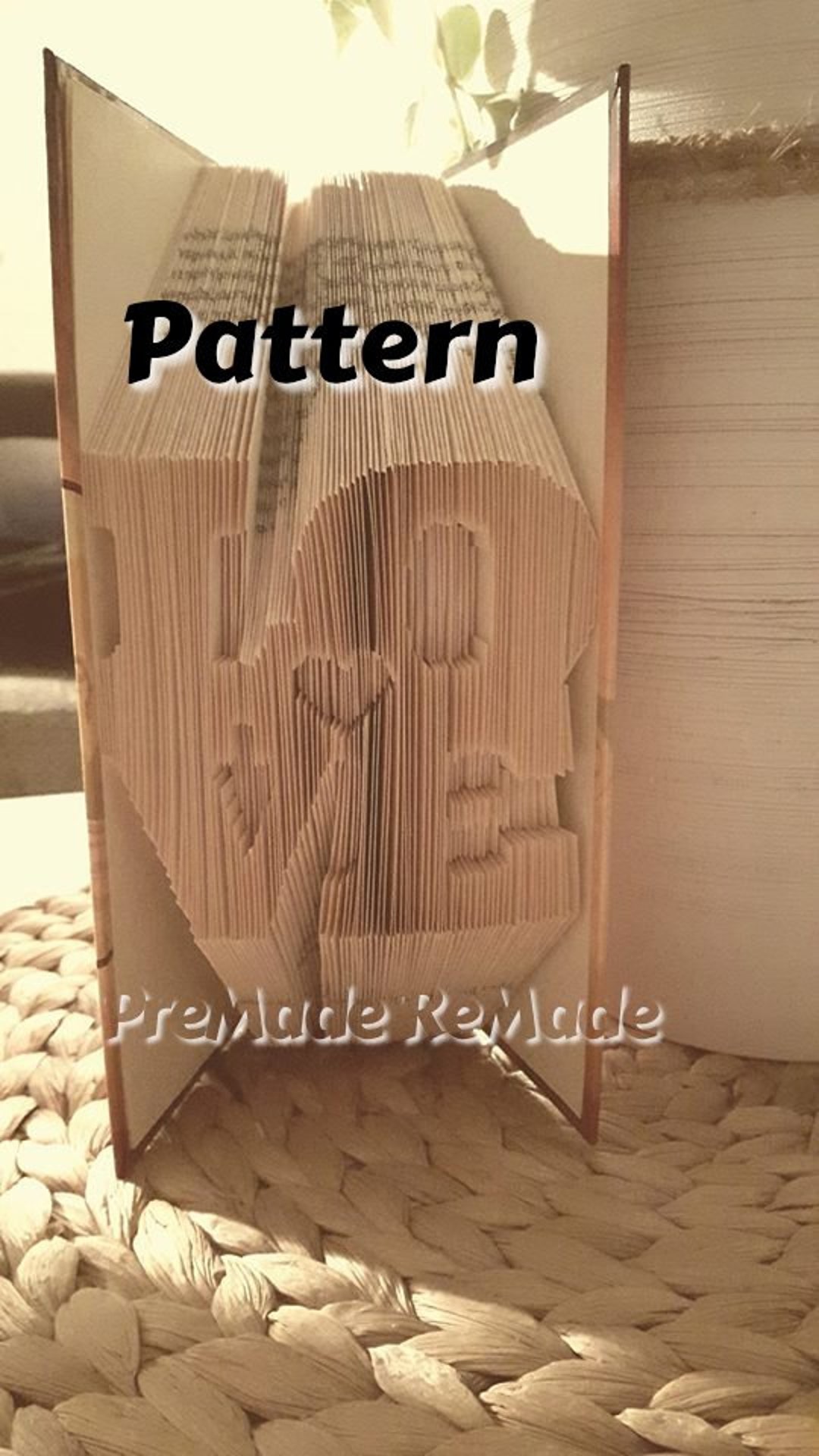 LOVE Stacked Letters Folded Book Art Pattern Combination Method Instant ...