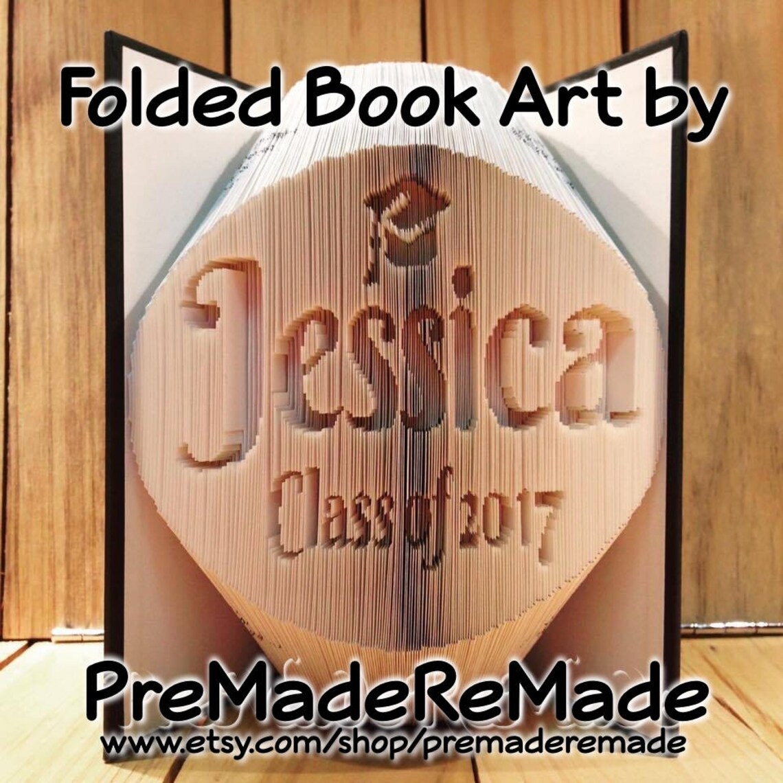 Custom Graduation Folded Book Art - Cap, Name, Class Of - Etsy