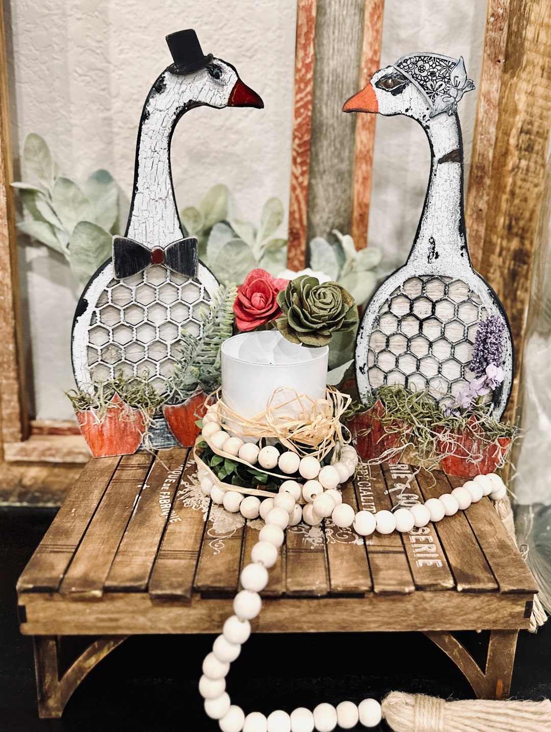 Farmhouse Goose/gesse Sitter. Laser Cut File. 3sizes 12.5, 18, 24 ...