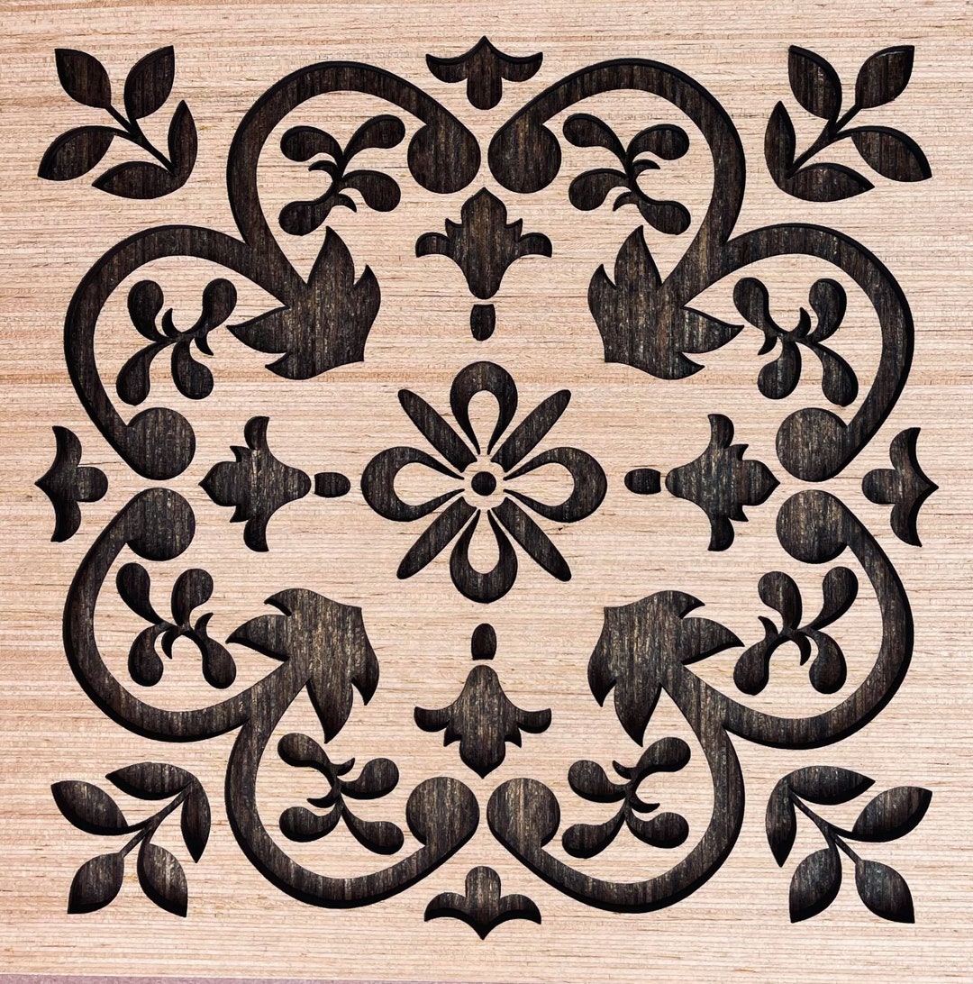 Spanish Tile_16_laser Cut File, SVG, Digital Download_glowforge Ready ...