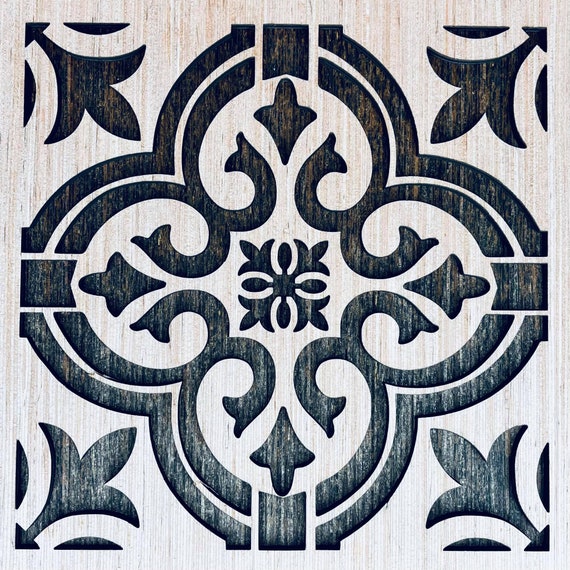 Spanish Tile 9_laser Cut File SVG Digital Download_glowforge | Etsy