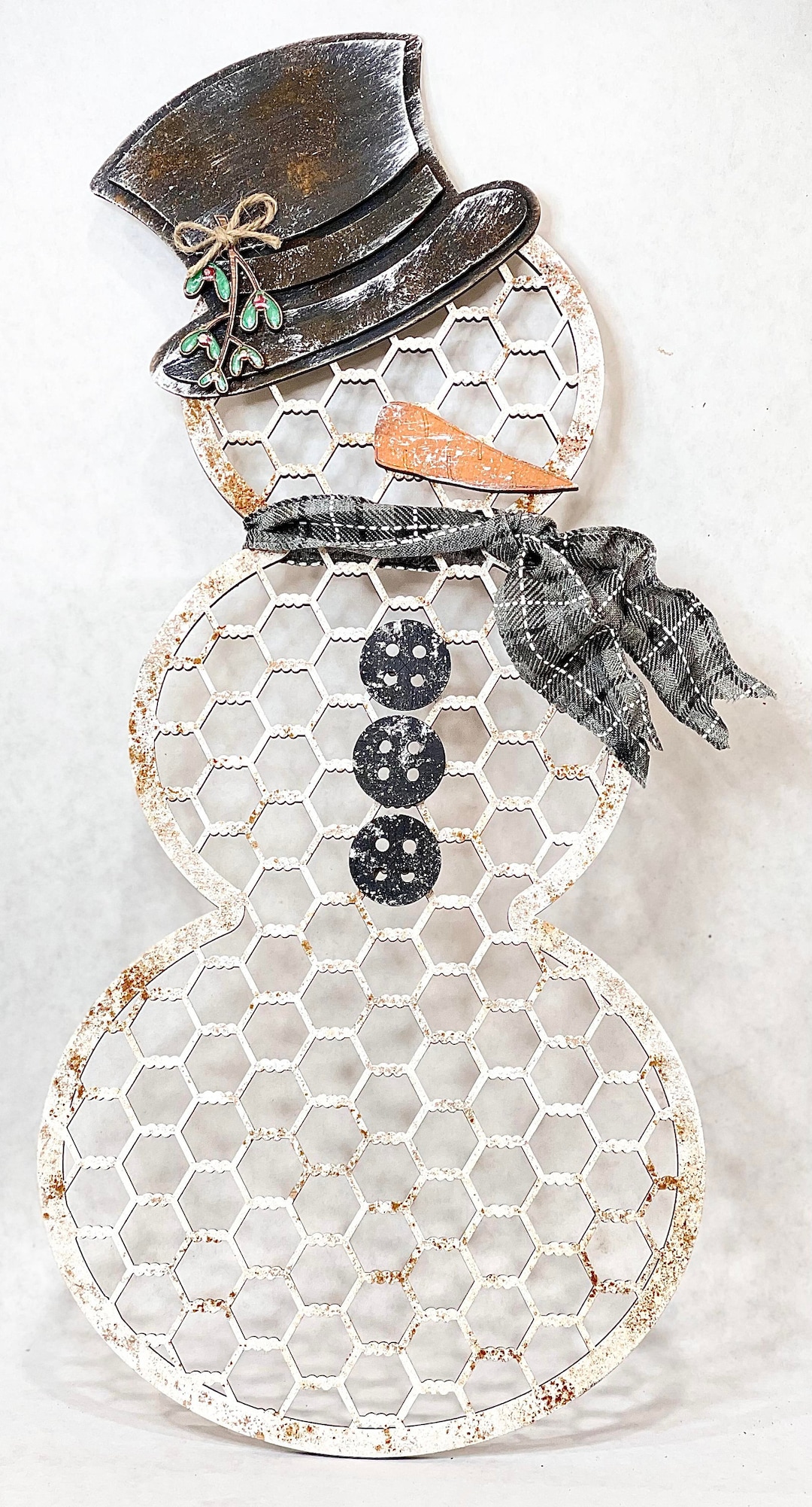 Chicken Wire Snowman_18" X 9.3"_glowforge Ready_2 Designs. With Stand ...