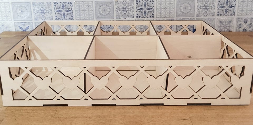 10x10" Ornate and Interchangeable Box With Dividers_laser Cut File ...