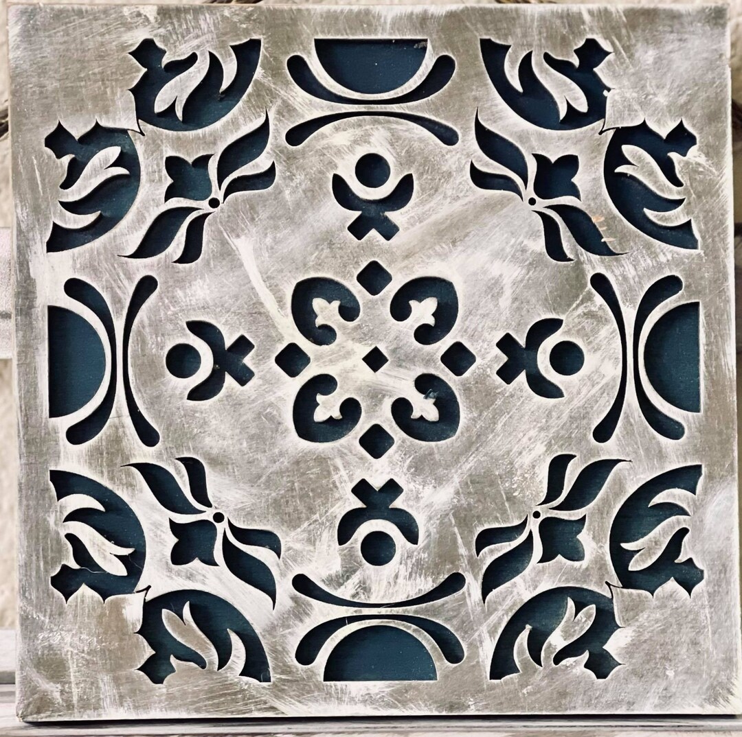 Spanish Tile Laser Cut File, SVG, Glowforge 8X8 Inches Digital Download ...