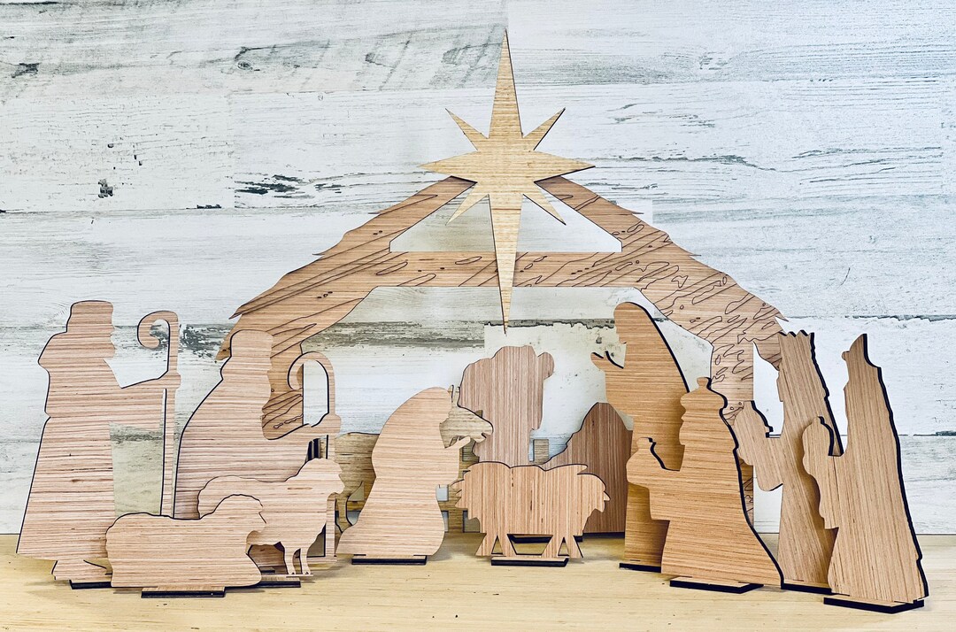 Large_nativity Set_laser Cut File_18x16.6inches_4 Files_different ...