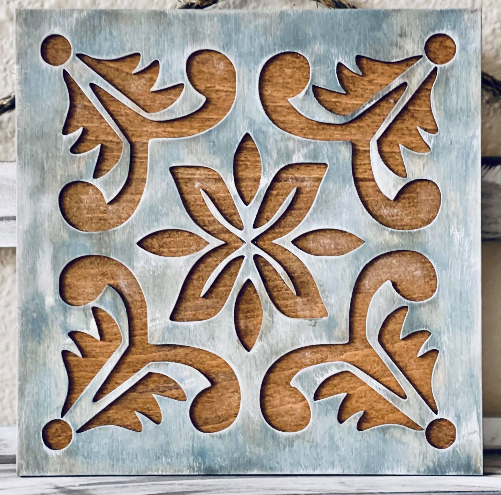 Spanish Tile Laser Cut File, SVG, Glowforge _ 8x8inches Digital ...