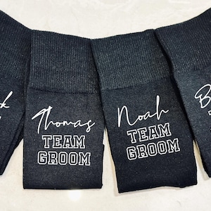 Custom Socks Black Dress Socks Best Man Socks Personalized Gifts ...