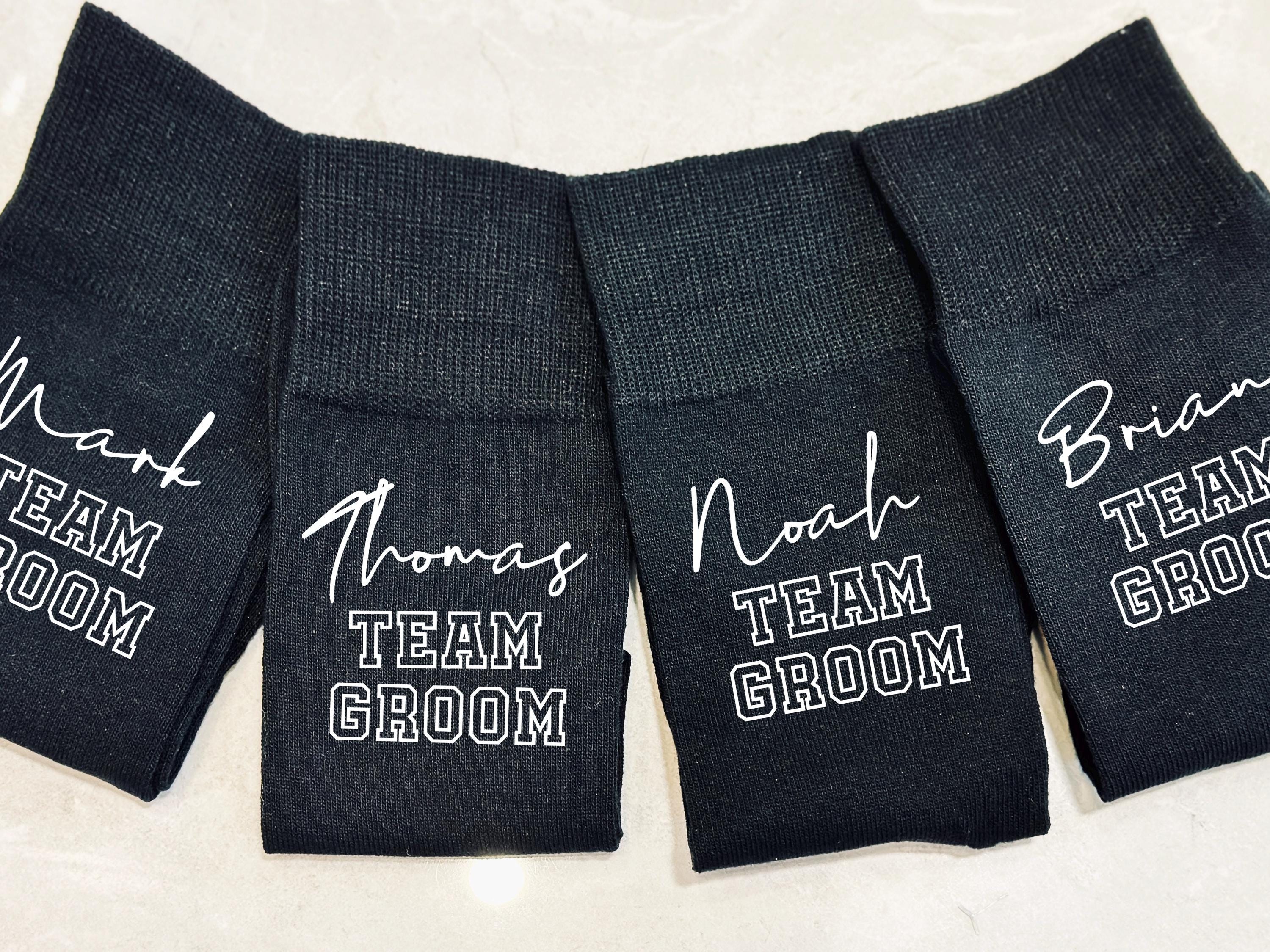 Custom Socks Black Dress Socks Best Man Socks Personalized Gifts ...
