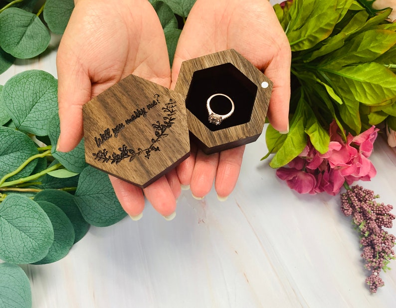 Set of 2 Wedding Ring Box Ceremony Engagement Proposal - Etsy