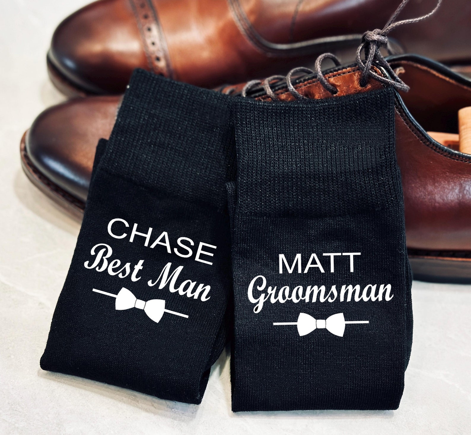 Custom Socks Black Dress Socks Best Man Socks Personalized Gifts ...