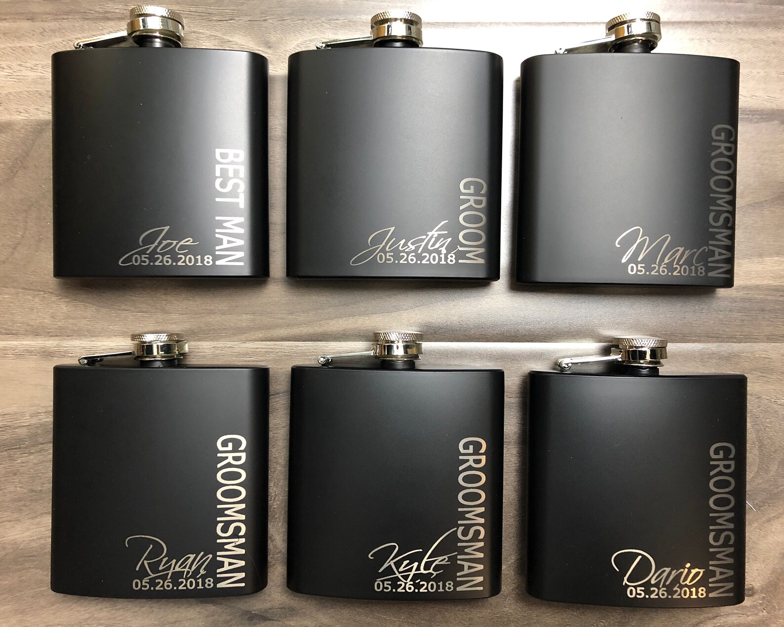 Groomsmen Gift Flask Gift Box Set Personalize Engrave - Etsy