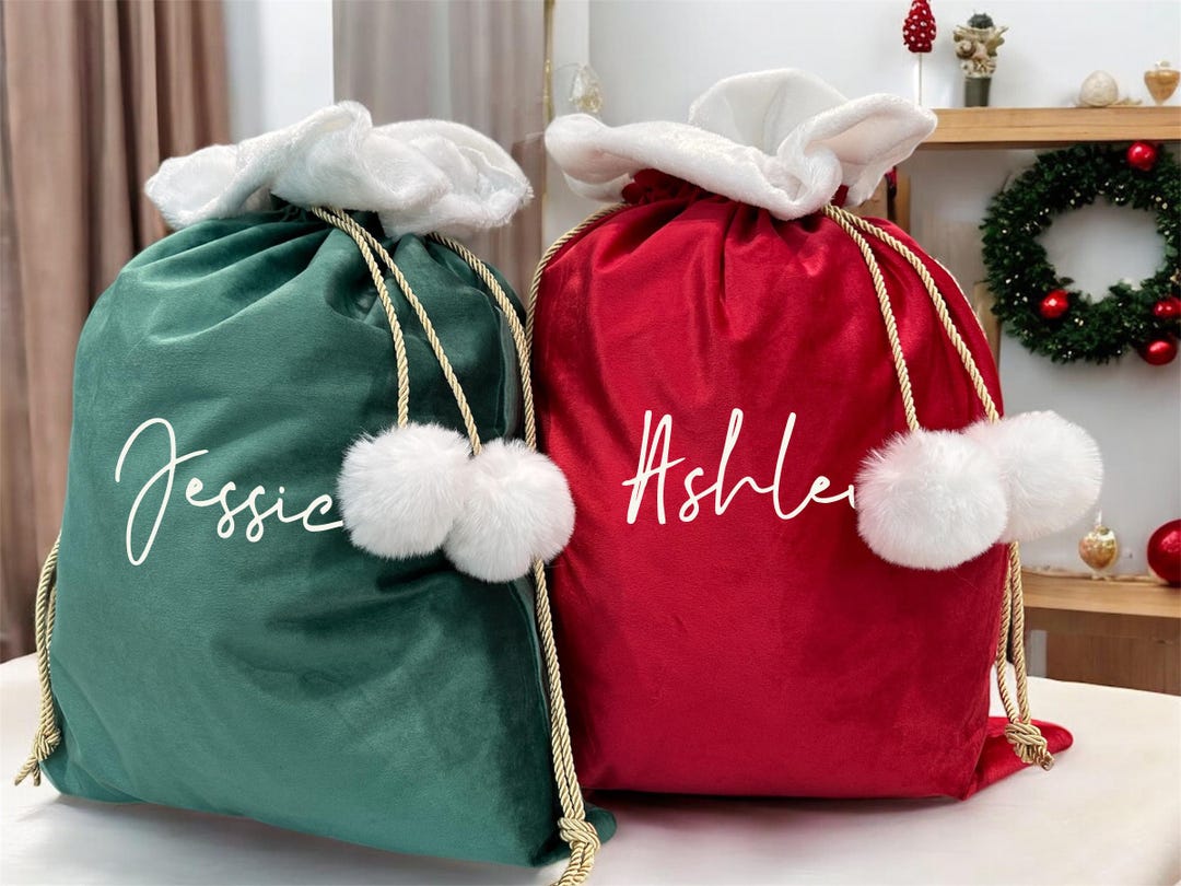 Custom Sacks With Names, Holiday Gift Bags Office Gifts, Christmas ...