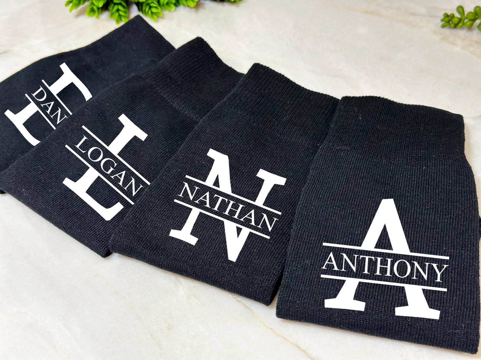 Custom Socks Black Dress Socks Best Man Socks Personalized Gifts ...