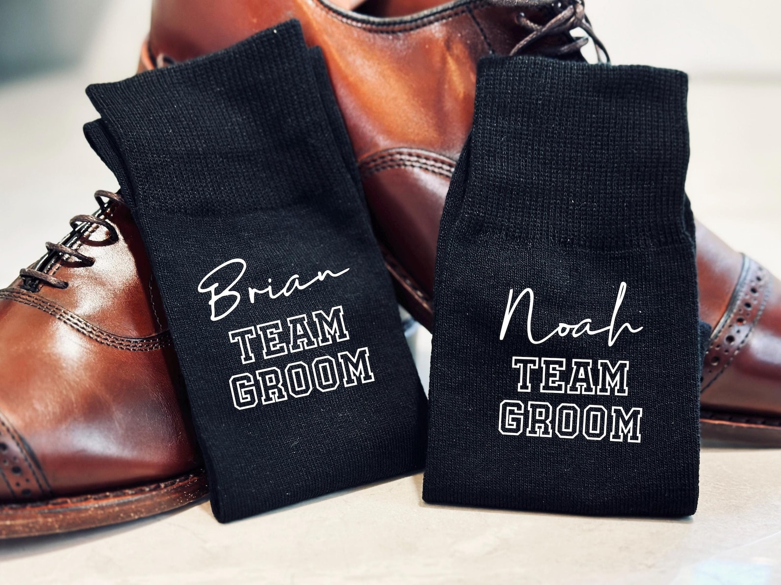 Custom Socks Black Dress Socks Best Man Socks Personalized Gifts ...